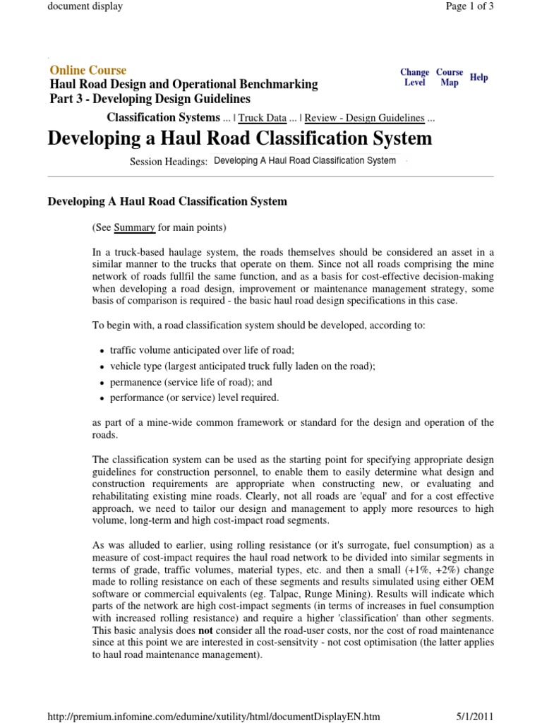 Developing A Haul Road Classification System | Download Free PDF | Road ...