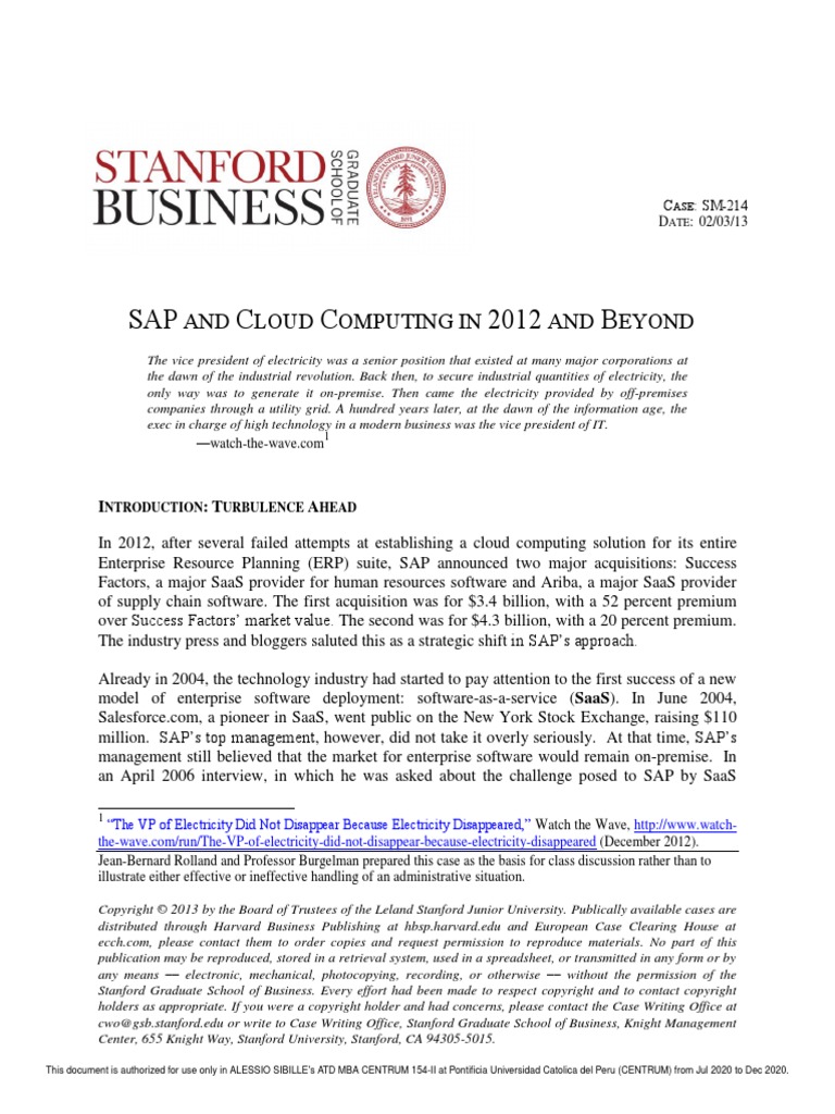 Lectura 1 | Download Free PDF | Cloud Computing | Enterprise Resource Planning