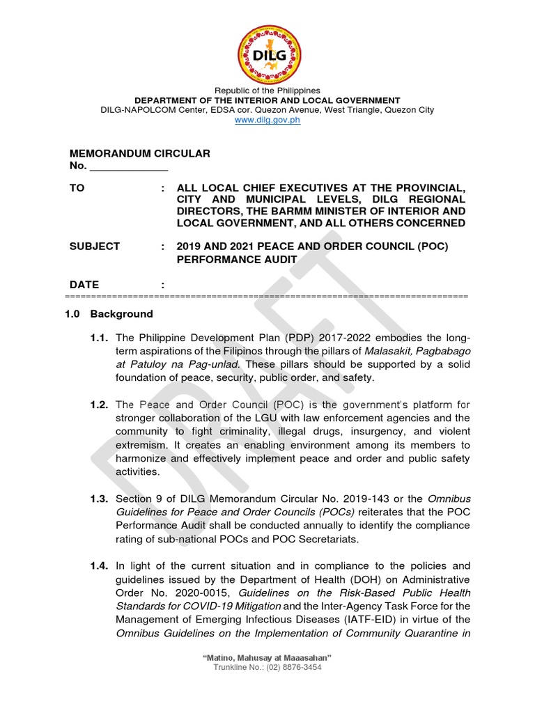 Draft MC - 2019 and 2021 POC Performance Audit With Old Indicators ...