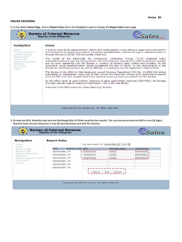 Annex B1 Online Encoding | PDF | Comma Separated Values | Computer Data