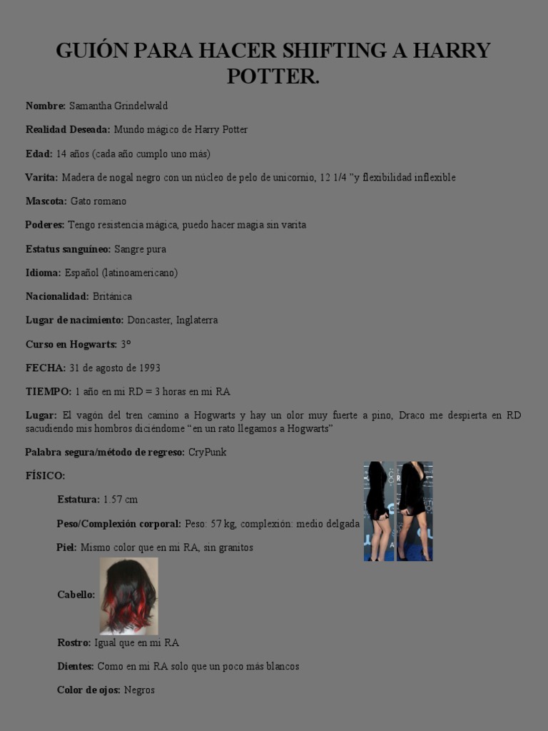 Guión para Shifting a Hogwarts | PDF | Novelas de fantasía ...