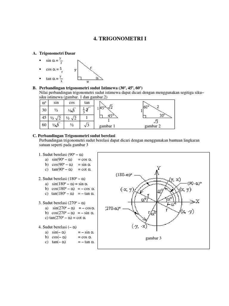 Trigonometri Dasar dan Rumus Segitiga | PDF