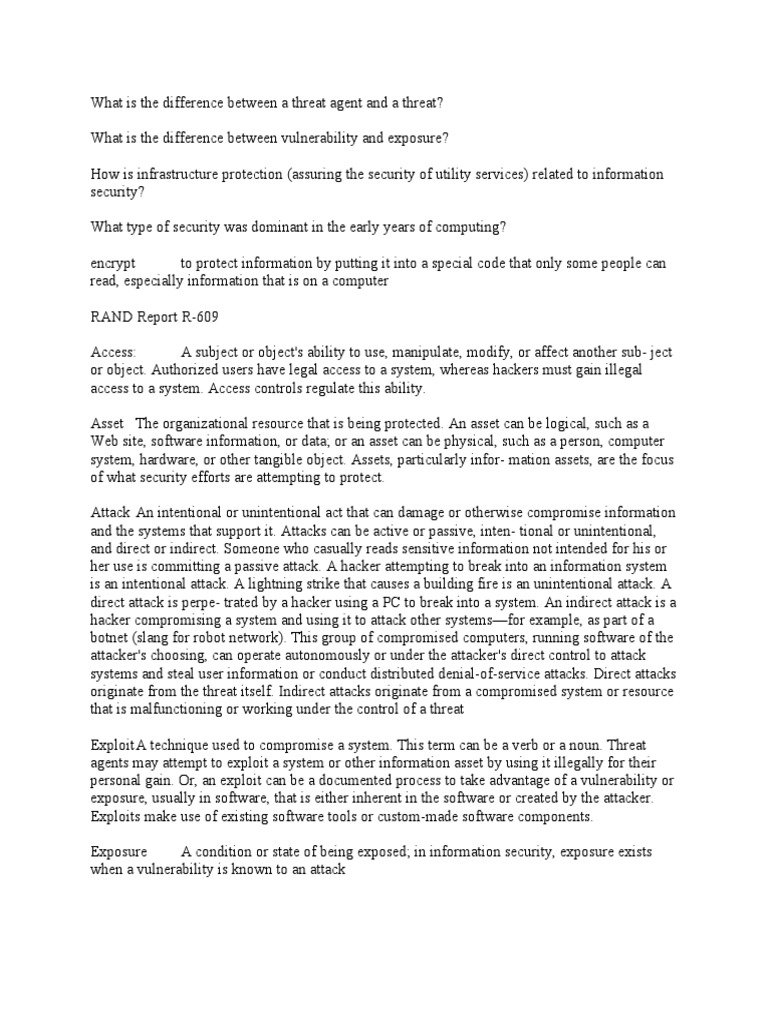 Chapter 1 Introduction To Information Security Pdf Information Security Vulnerability 