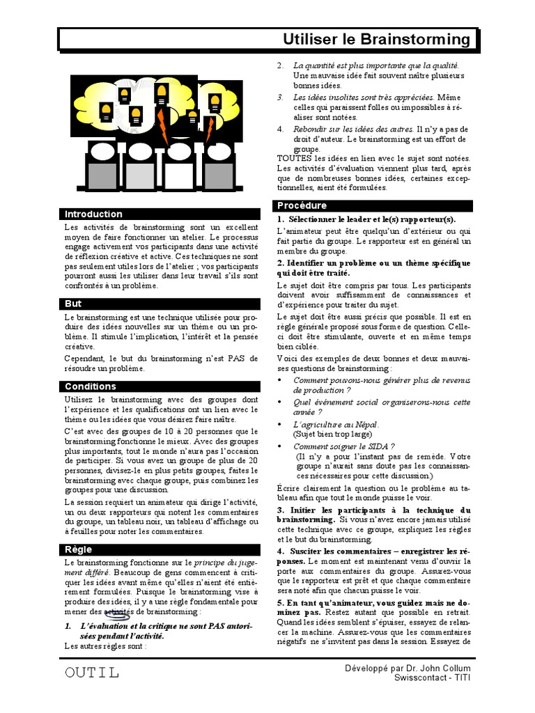 Techniques de Brainstorming Efficaces | PDF | Réflexion