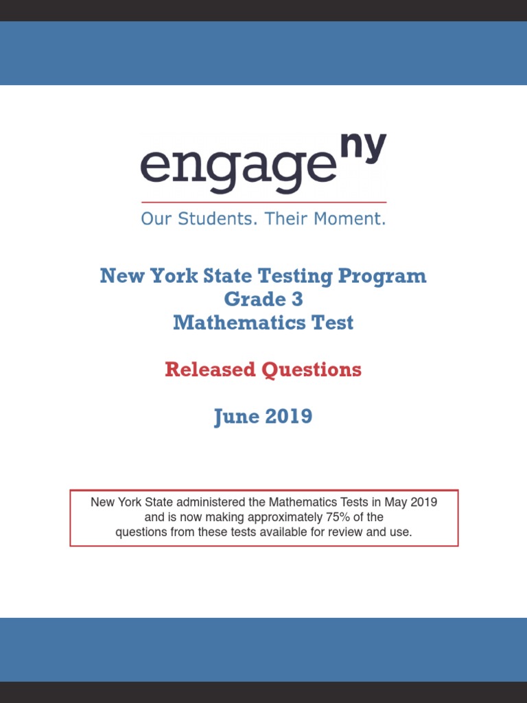 New York State Testing Program Grade 3 Mathematics Test: Released ...