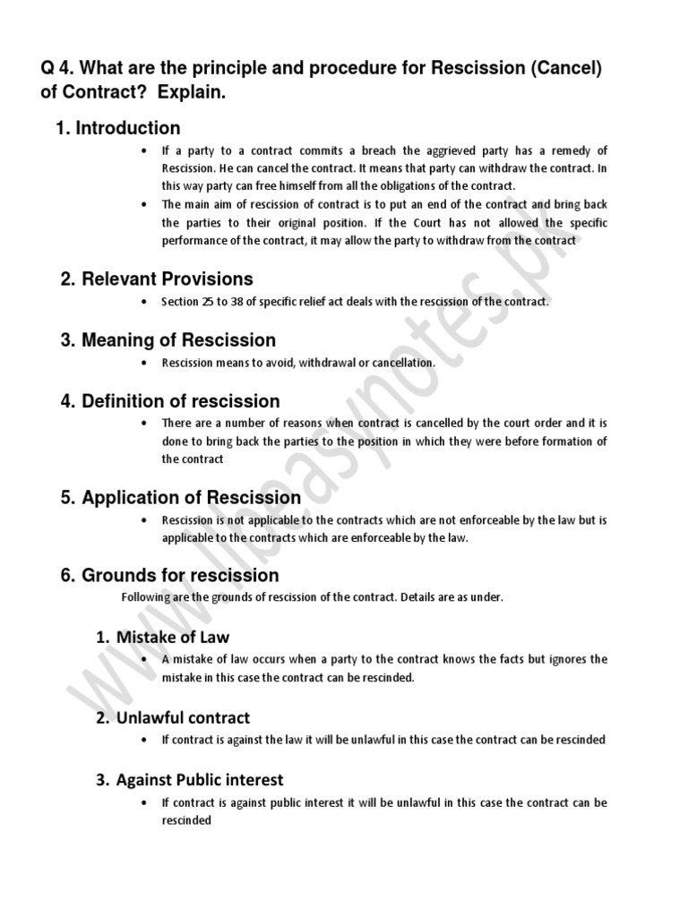 Rescission of Contract | PDF | Legal Remedy | Government