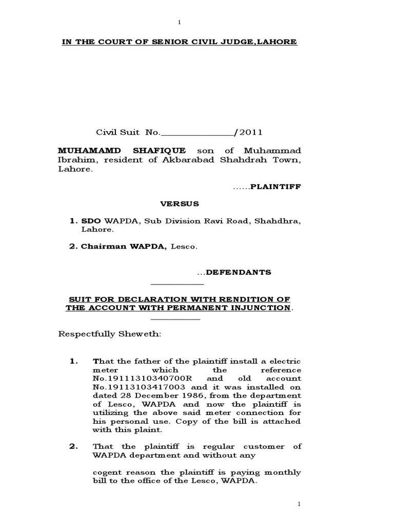 WAPDA Bill Dispute and Meter Protection | PDF | Lawsuit | Affidavit
