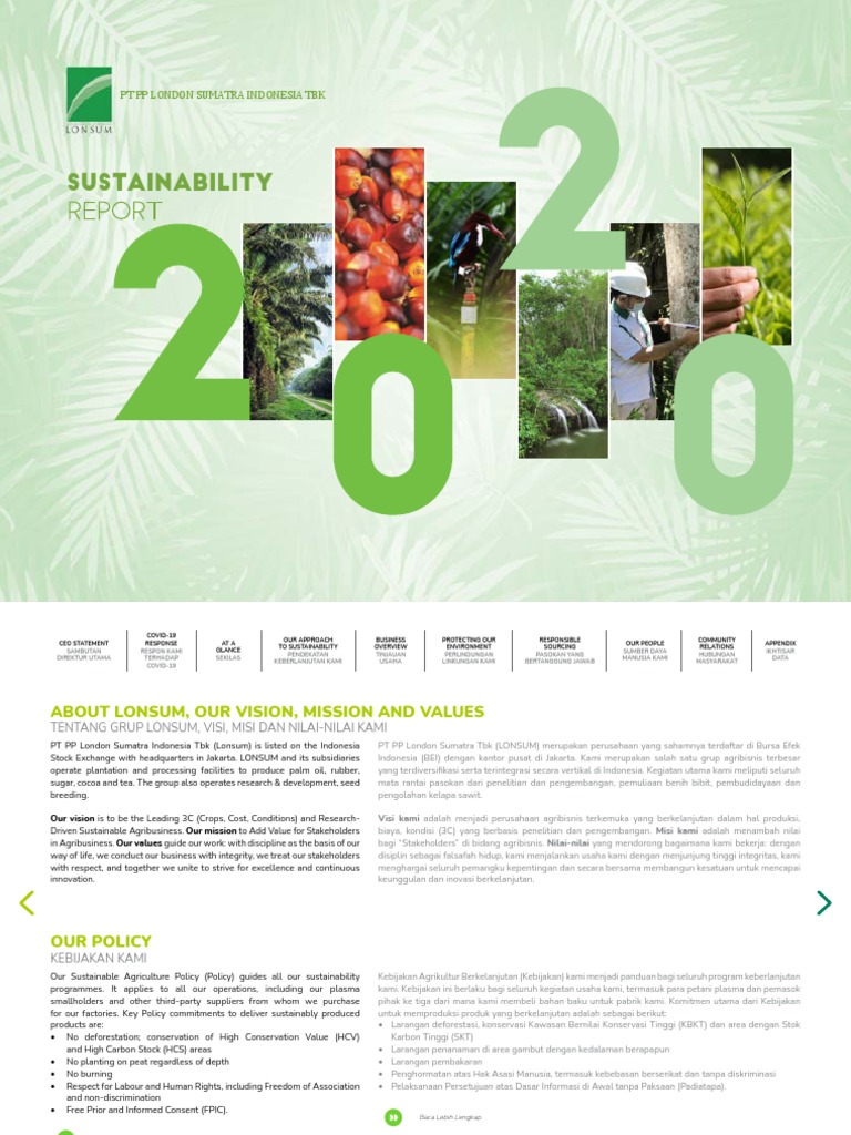 Laporan Keberlanjutan LONSUM 2020 | PDF