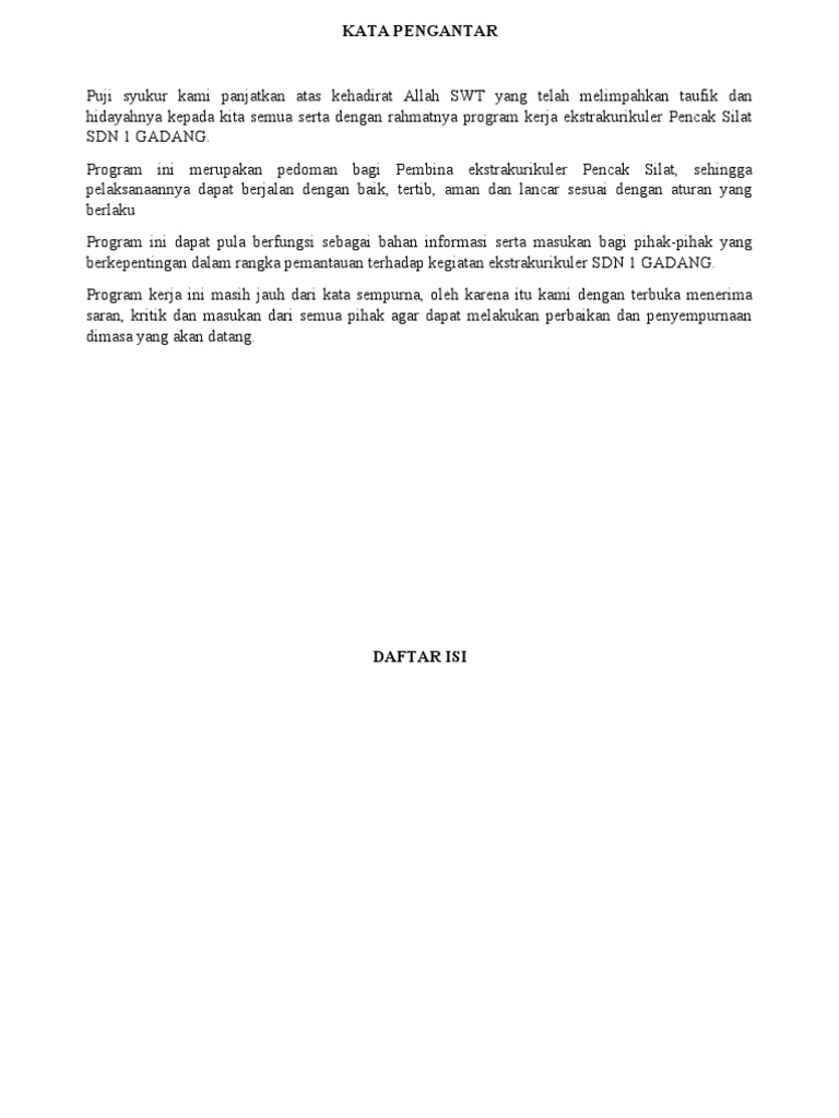 Program Latihan Ekstrakulikuler Pencak Silat | PDF