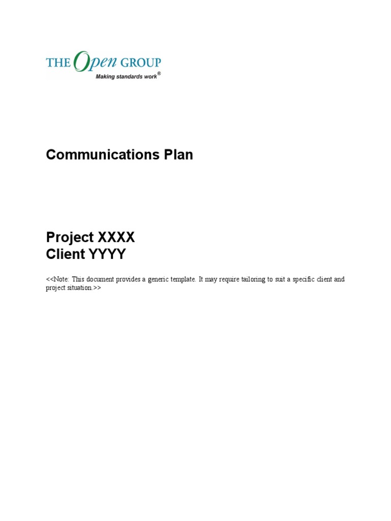 TOGAF 9 Template - Communications Plan | PDF | Communication ...