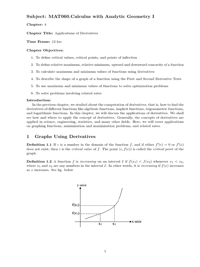 MAT060.Chapter 4 Applications of The Derivatives PDF | PDF | Maxima And ...