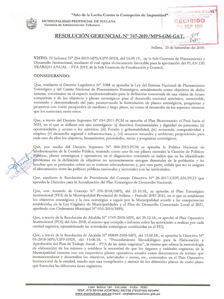 Subgerencia de Fiscalizacion y Control | PDF