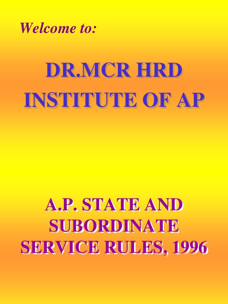 A.P State Subordinate Service - Rules MCRH | PDF | Probation | Appeal