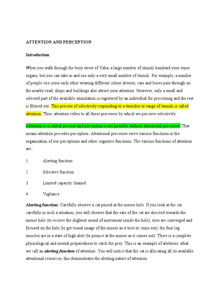 Attention and Perception | PDF | Perception | Attention