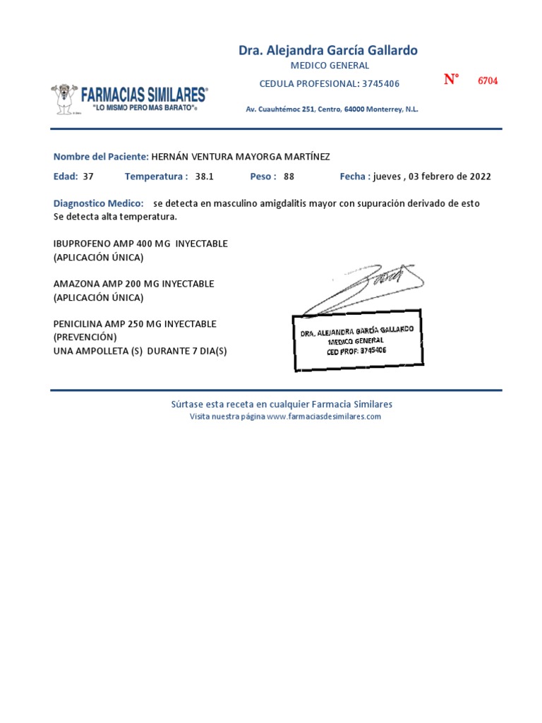 Farmacia Similares Recet | PDF | Salud y bienestar