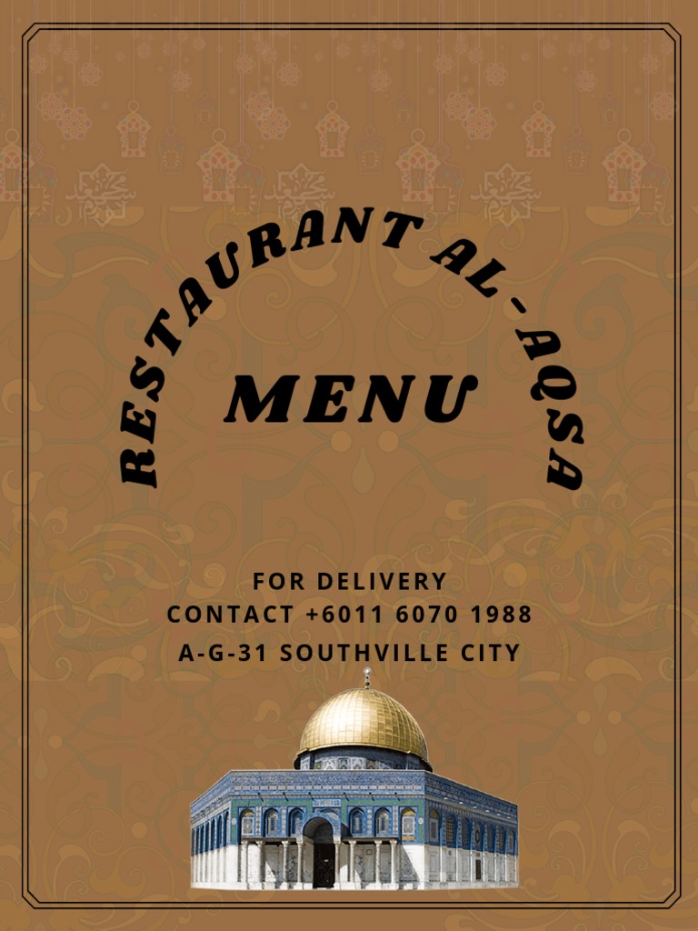 Restaurant Al Aqsa Menu | PDF | Kebab | Foods