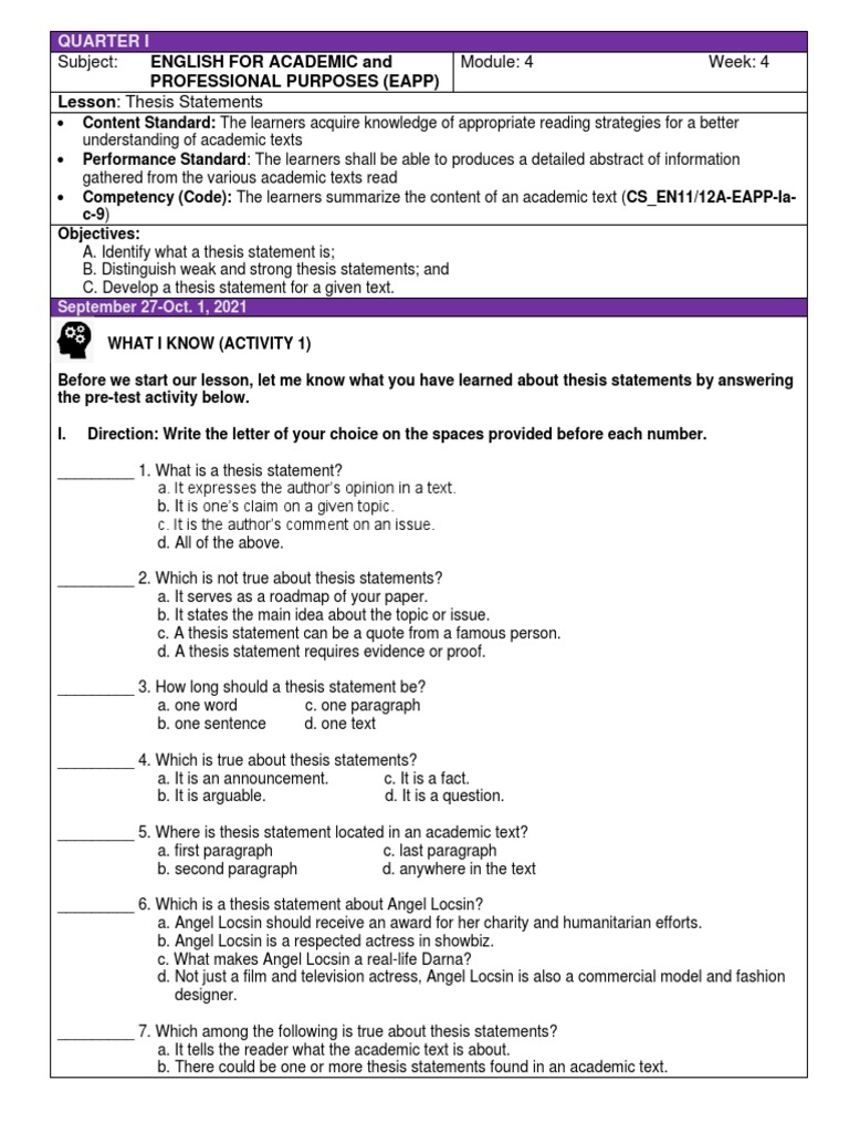 Grade 12-Eapp-Lesson 4 - Quarter 1 | PDF | Educational Technology ...