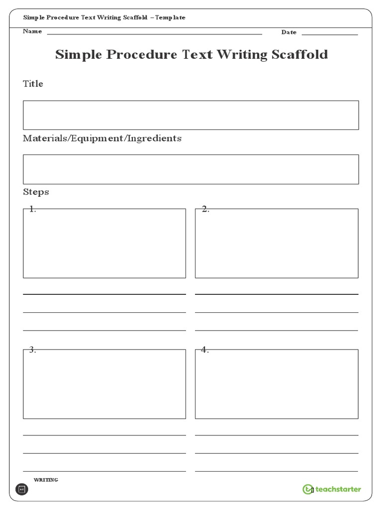 Simple Procedure Text Writing Scaffold: Title | PDF