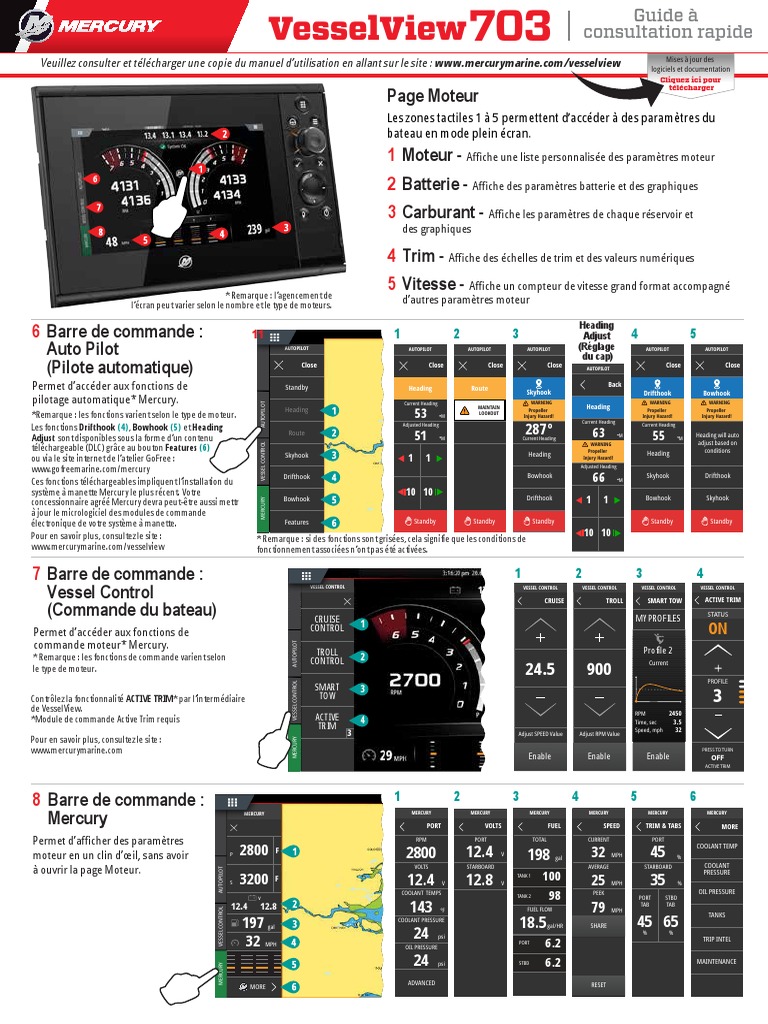 Guide d'utilisation VesselView 703 | PDF | Curseur (interface) | Conception
