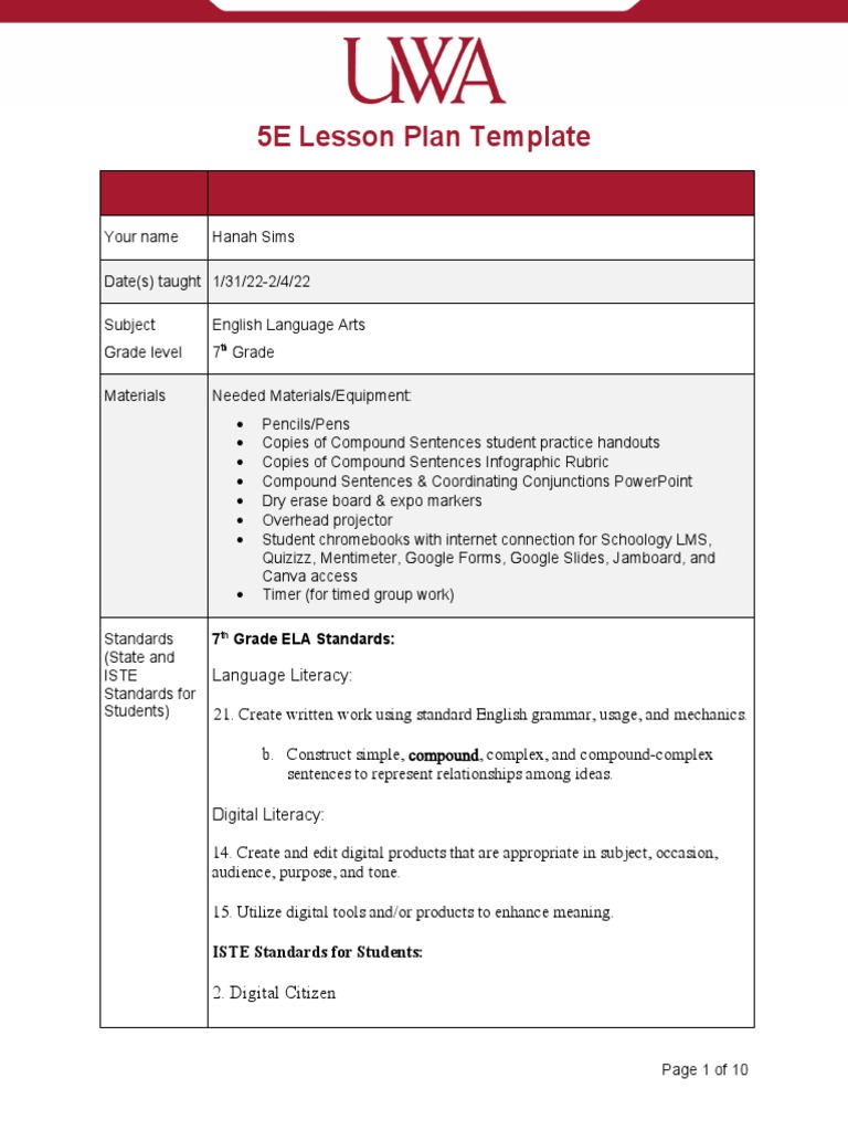 Sims Ed508-5e-Lesson-Plan | PDF | Rubric (Academic) | Learning