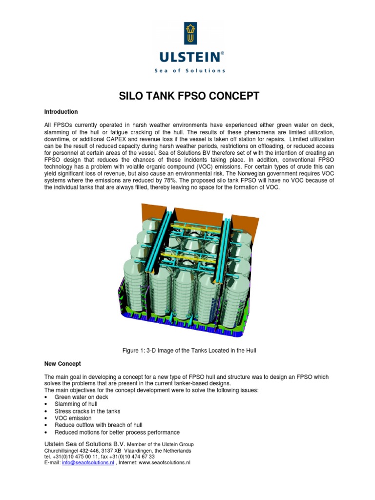 Datasheet Silo Tank FPSO Concept USOS | Ships | Oil Tanker