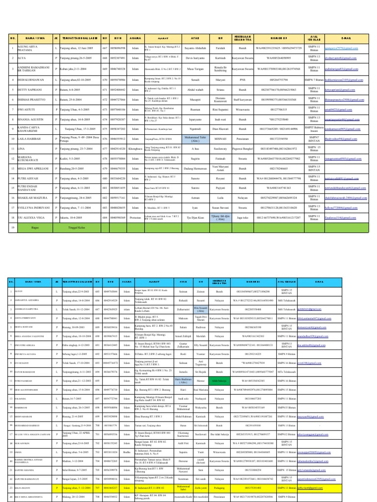 Data Siswa Baru 2020 2021 Pdf