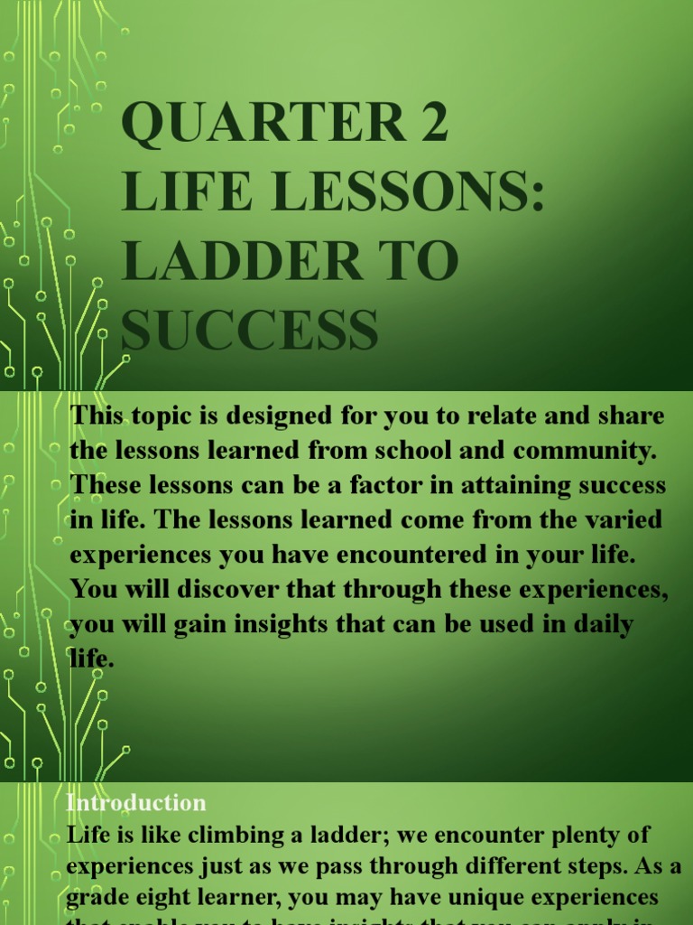 HGPQ2L1 - Life Lessons. Ladder To Success | PDF | Experience | Disciplines