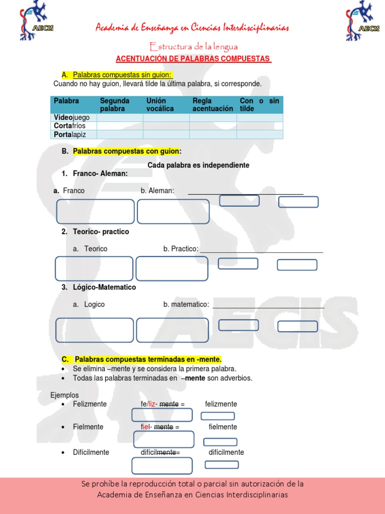 Acentuacion de Palabras Compuestas | PDF