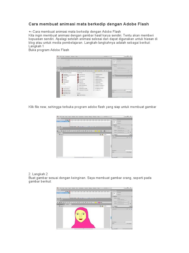 Cara Membuat Animasi Mata Berkedip Dengan Adobe FL | PDF Cara Membuat Animasi Mata Berkedip Dengan Adobe FL | PDF