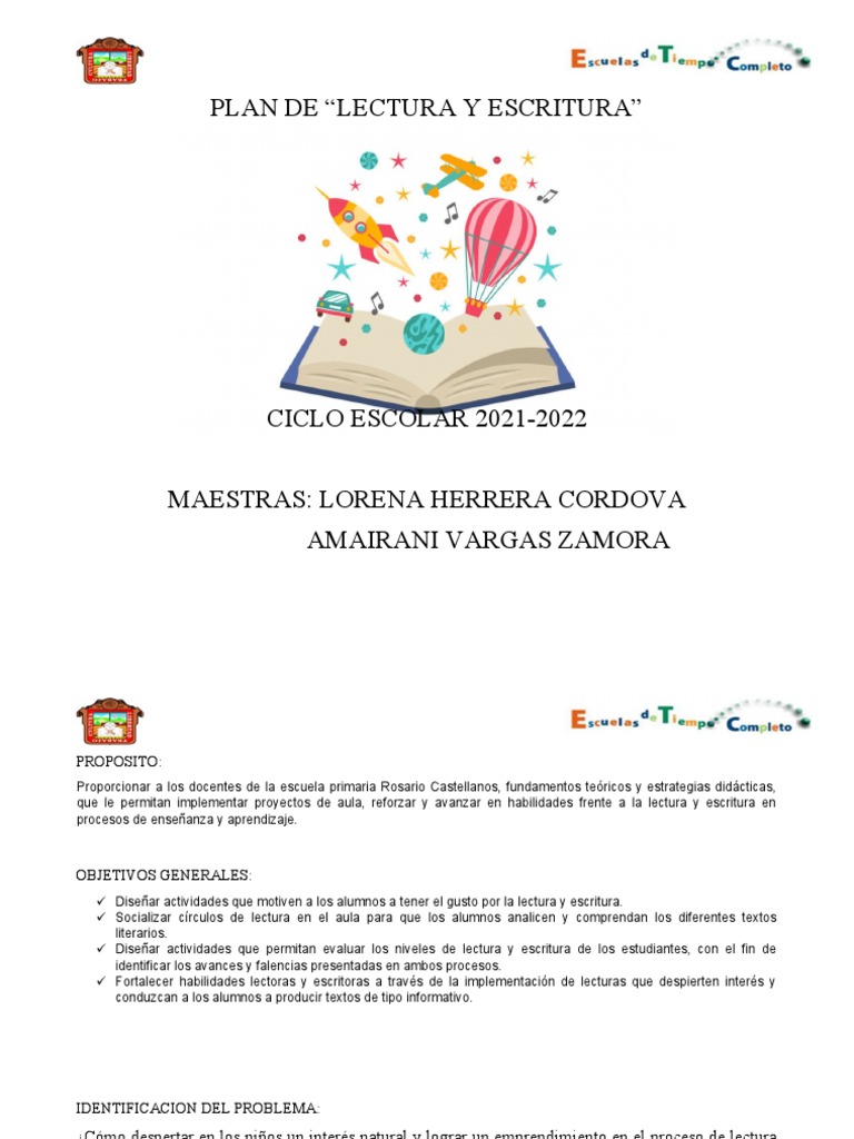 Plan de Lectura y Escritura | PDF | Evaluación | Educación primaria