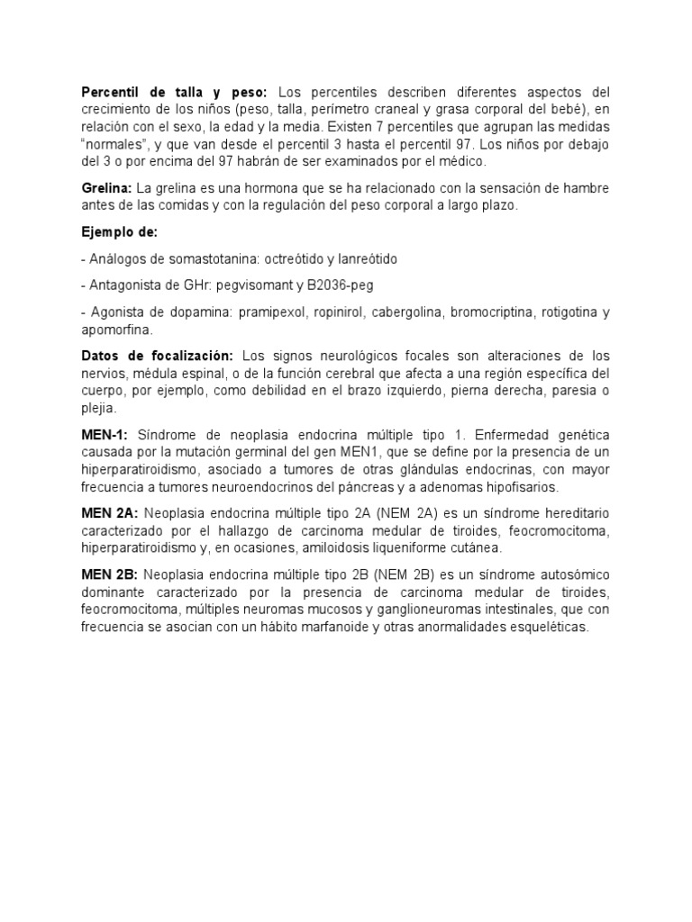 Crecimiento infantil y síndromes MEN | PDF | Salud y bienestar