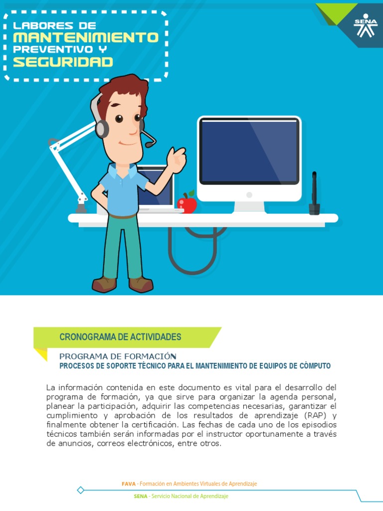 Programa de Formación Procesos de Soporte Técnico para El Mantenimiento de Equipos de Cómputo ...