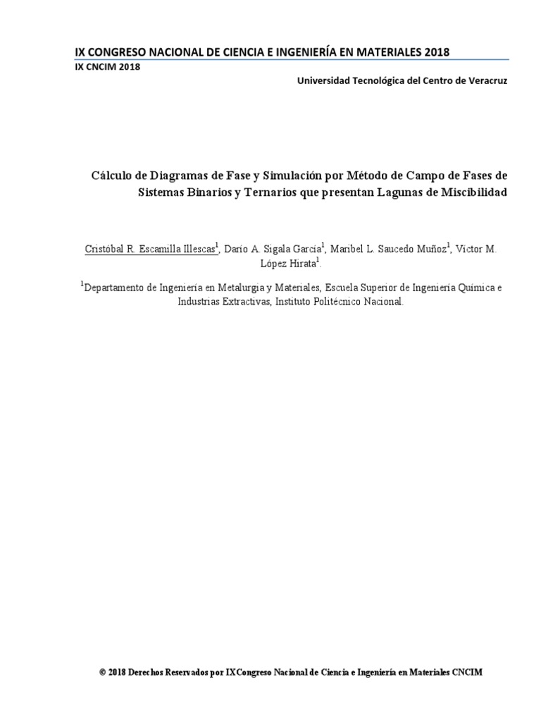 Cálculo de Diagramas de Fase y Simulación Por Método de Campo de Fases ...