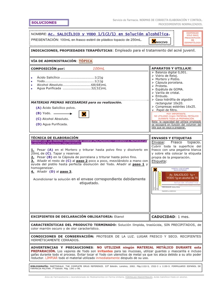 Yodo Salicilado | PDF | Medicamentos con receta | Alcohol