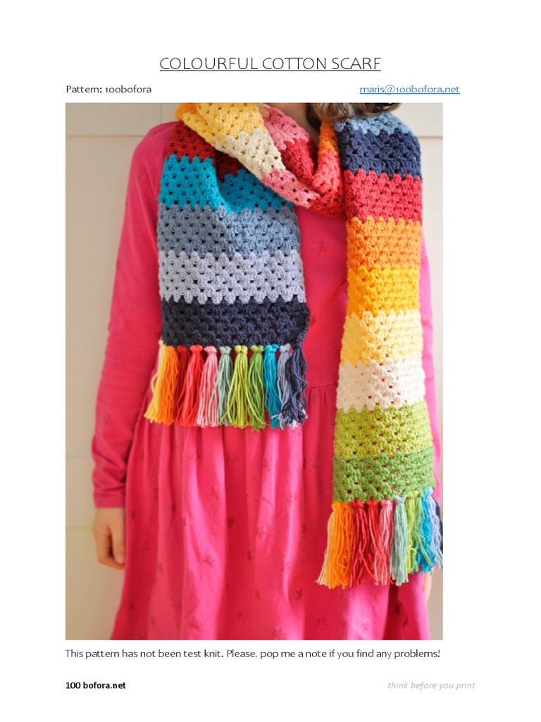 100bofora-Colourful Cotton Scarf | PDF