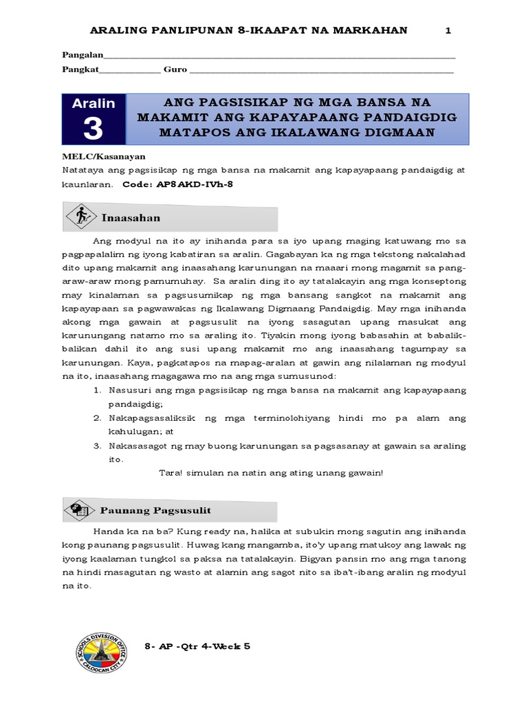 AP 8 Q4 Week 5 | PDF