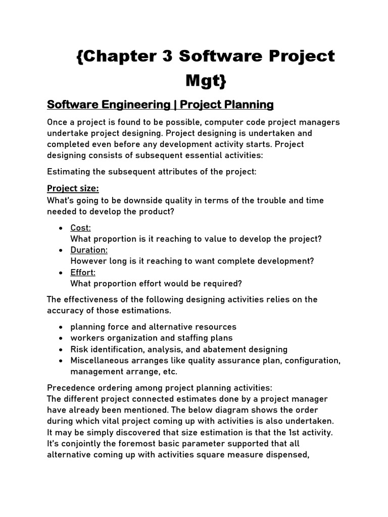 Chapter 3 Software Project MGT | PDF | Computing | Business