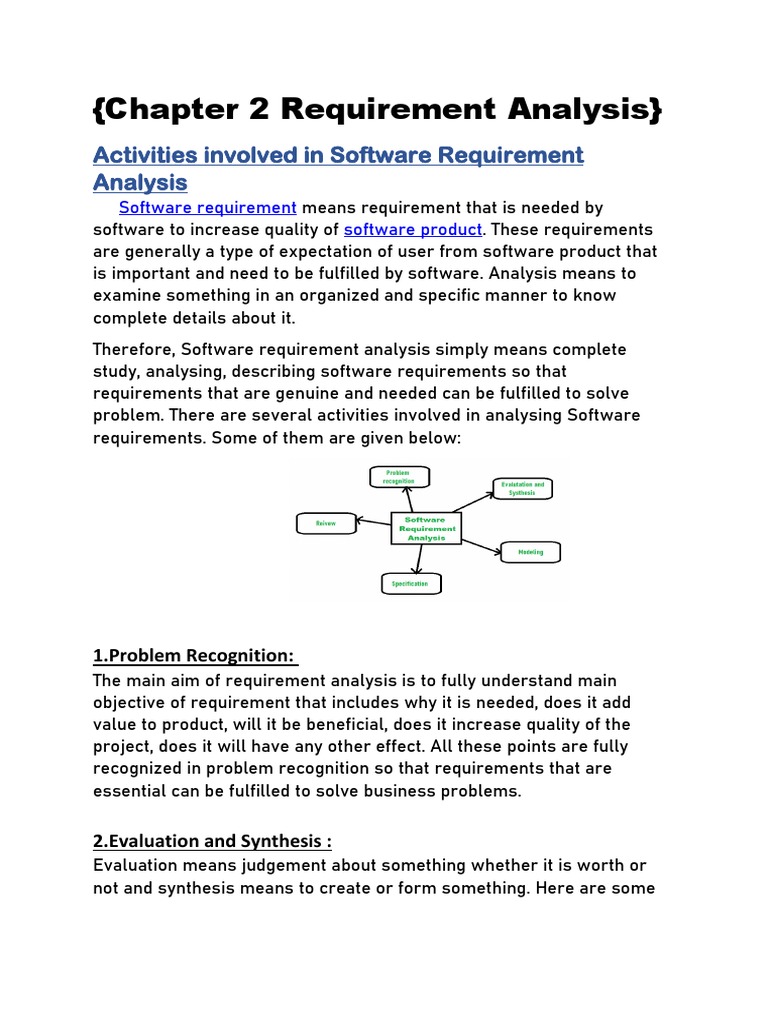 Chapter 2 Requirement Analysis | PDF | Systems Science | Scientific Modeling