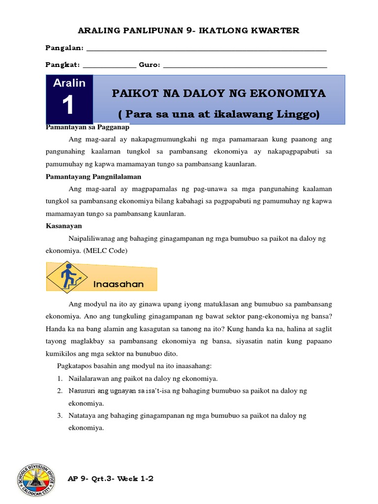 9 AP Q3 Weeks 1 2 | PDF