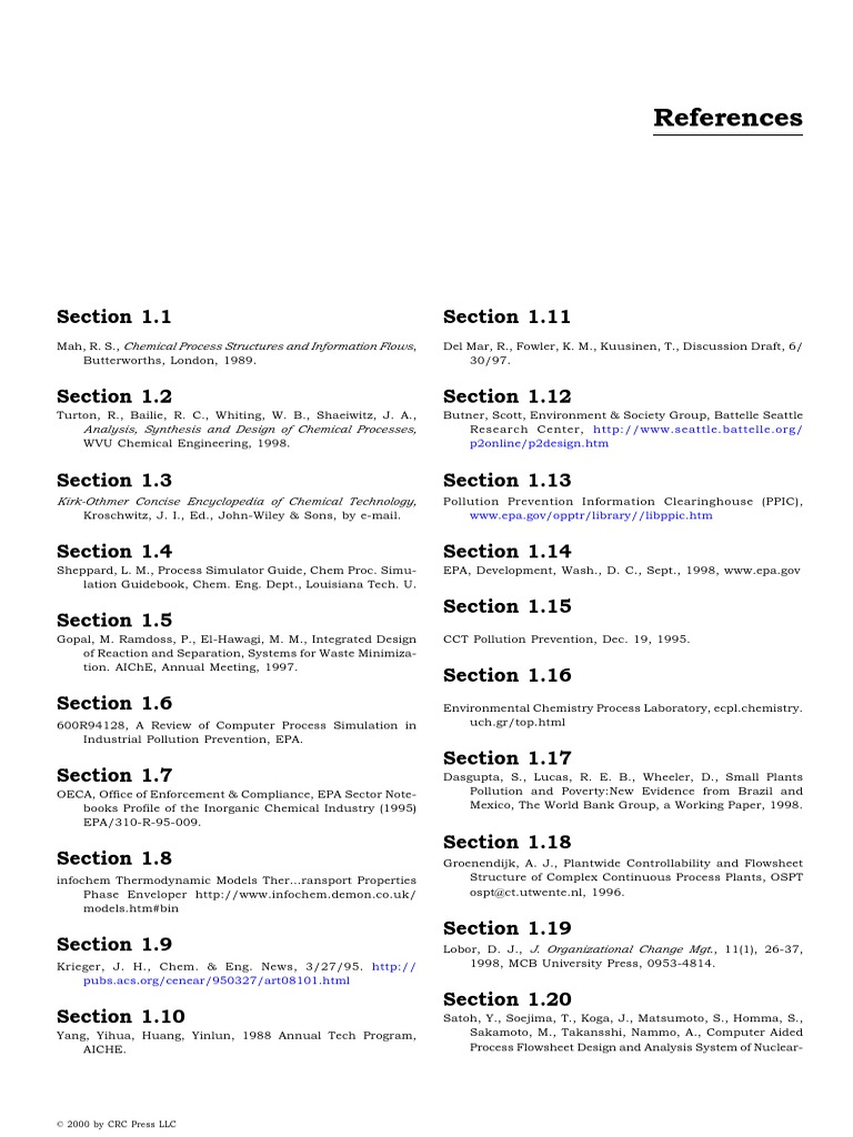 Chemical Process References and Resources | PDF