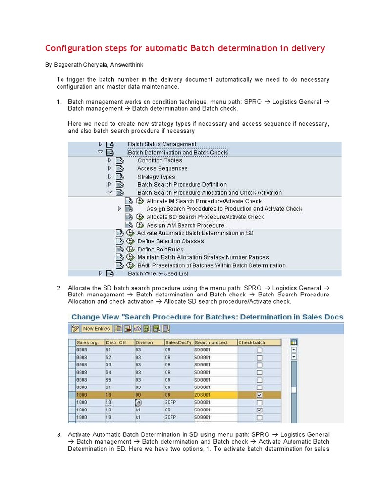 Automatic Batch Determination in Delivery | PDF | Logistics | Shelf Life