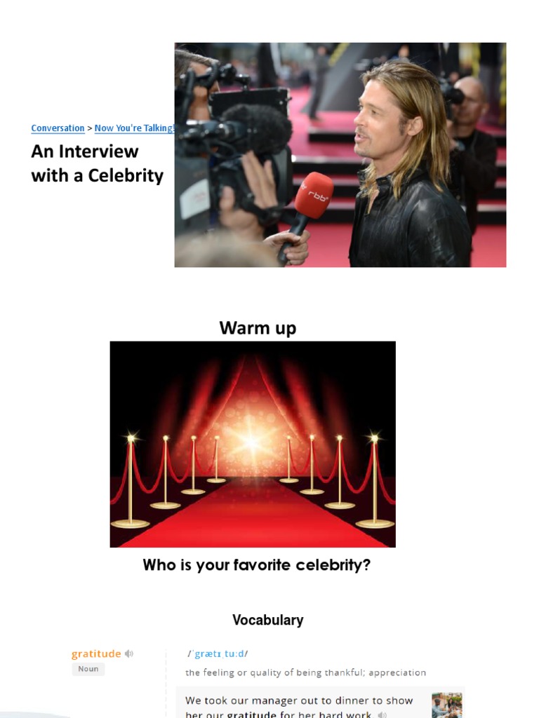 Celebrity Interview Dialogue Example | PDF | Celebrity