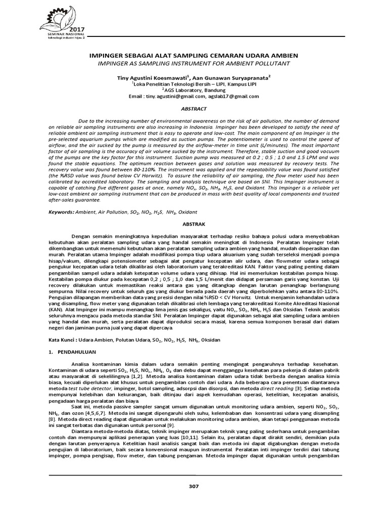 Impinger for Ambient Air Sampling | PDF | Pump | Applied And ...