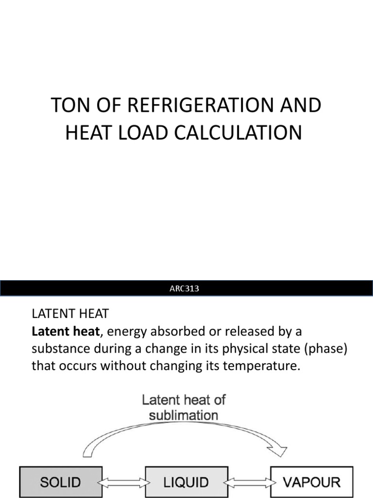 Ton of Refrigeration and Heat Load Calculation | PDF | Heat | Refrigeration