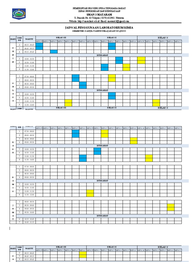 Jadwal Penggunaan Lab | PDF