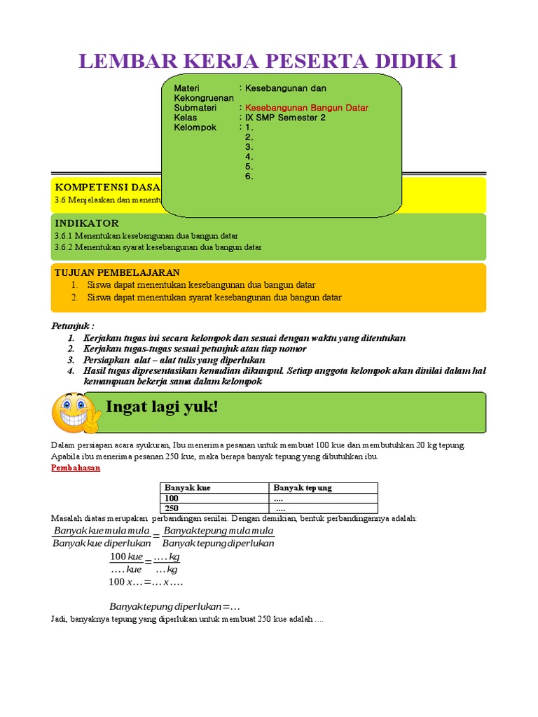 Form 10 - LKPD Kesebangunan 1 | PDF