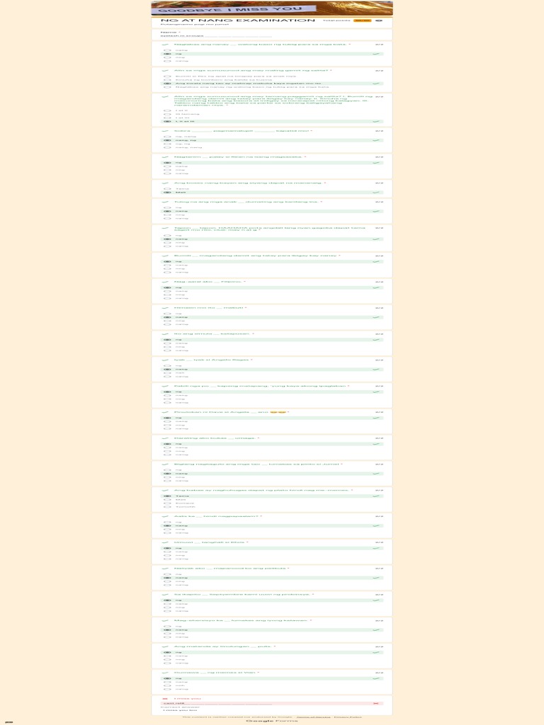 NG at Nang Examination | PDF