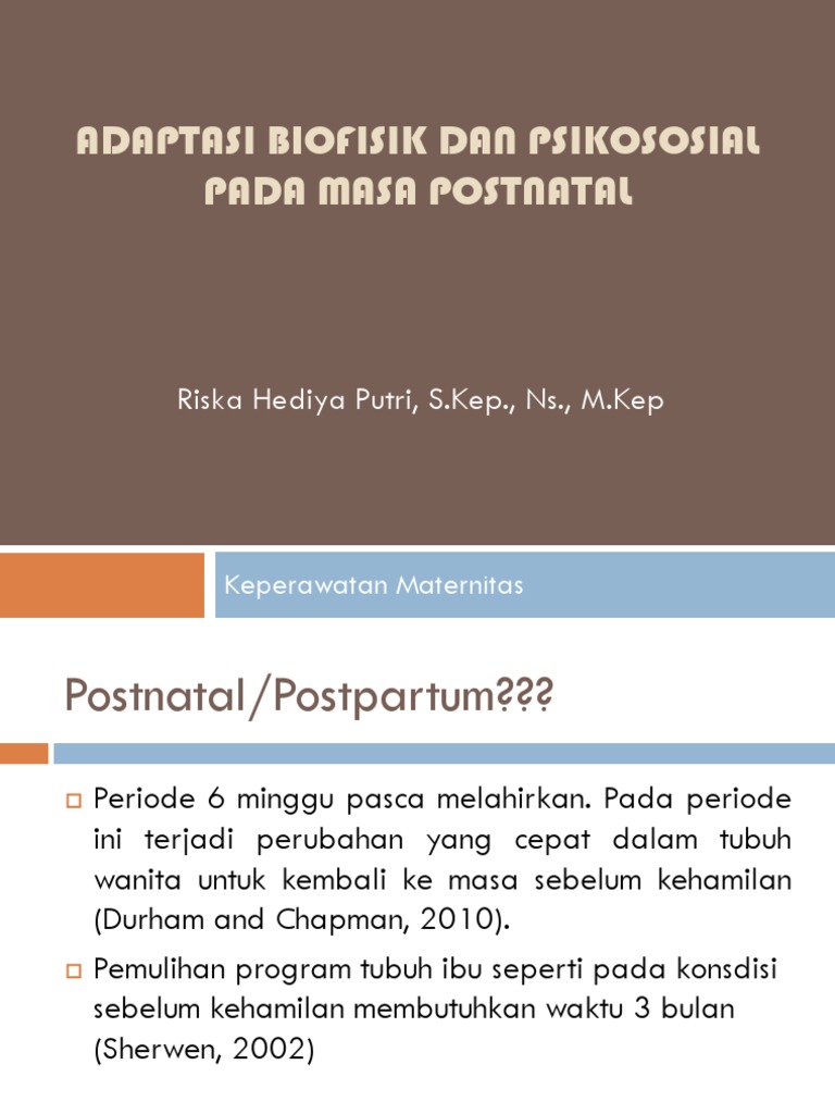 Adaptasi Biofisik Dan Psikososial Pada Masa Postnatal-Dikonversi | PDF
