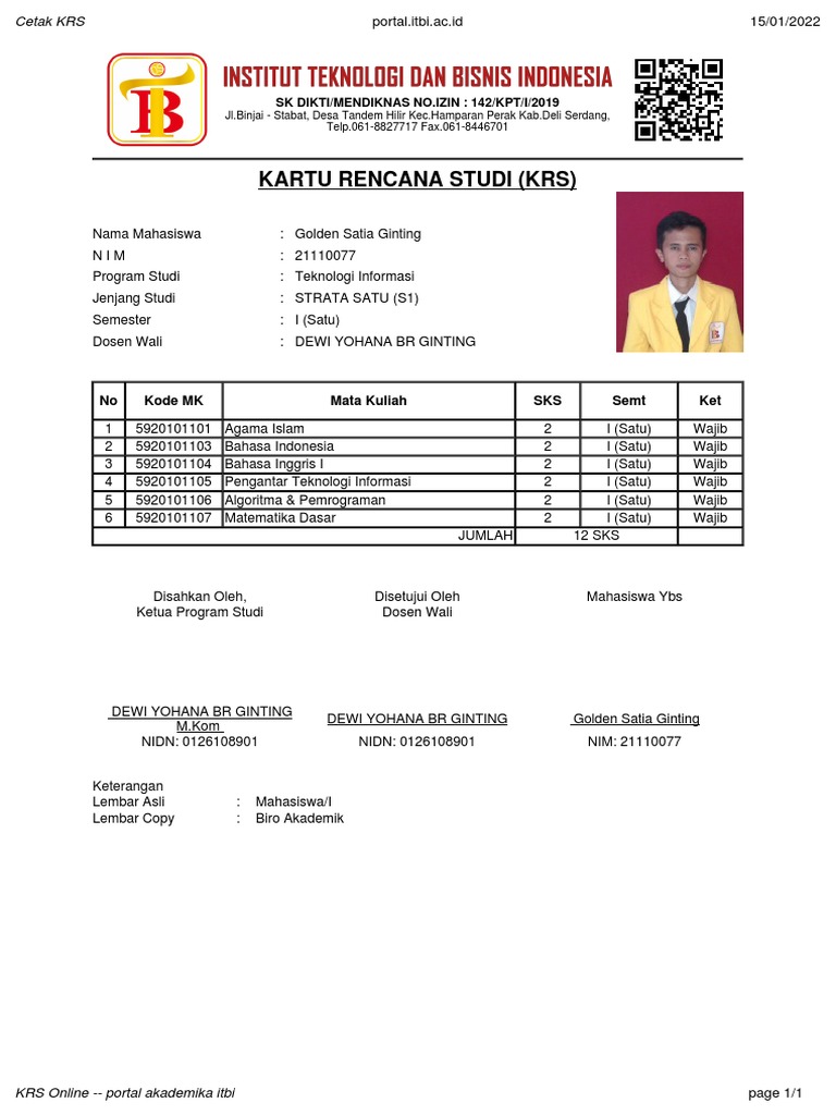 simpanCETAK KRS | PDF