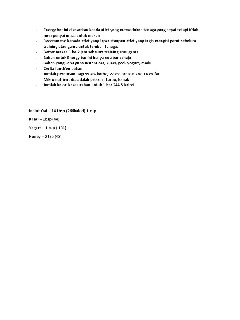 Point Energy Bar | PDF